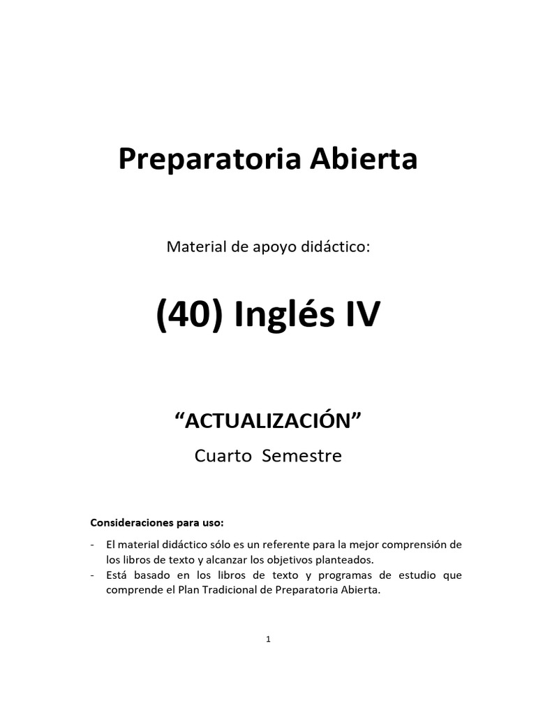 40 Ingles Iv 1 | PDF | Verbo | Lingüística