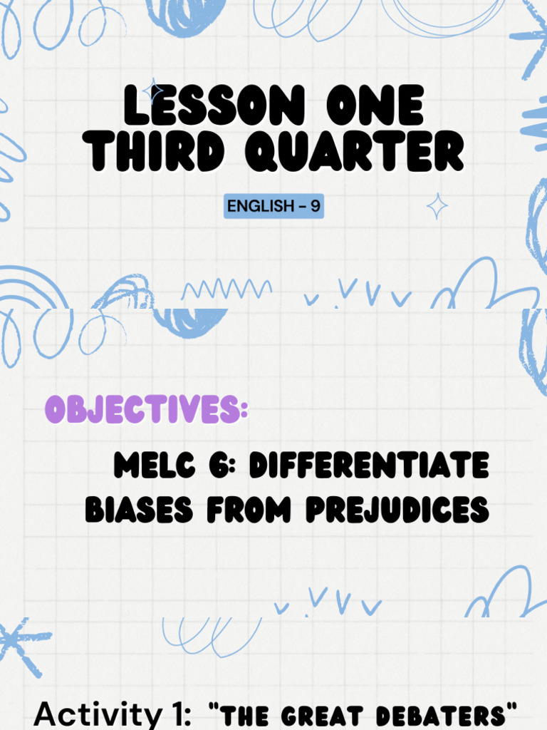 Grade 9 - Bias and Prejudice Lesson and Activities | PDF