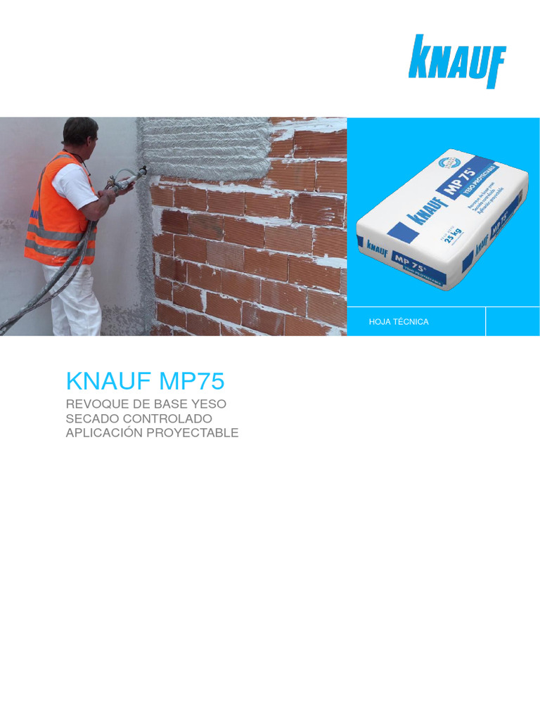 Yeso Knauf MP75: Revoque Monocapa Proyectable | PDF | Revestimiento | Hormigón