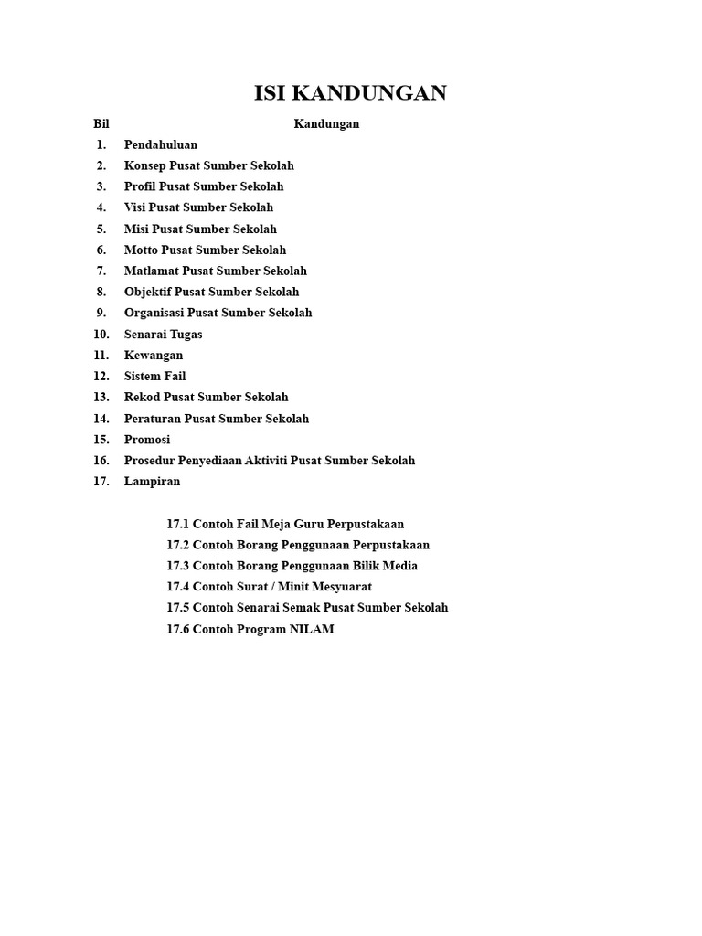 Panduan Pusat Sumber Sekolah Terperinci | PDF