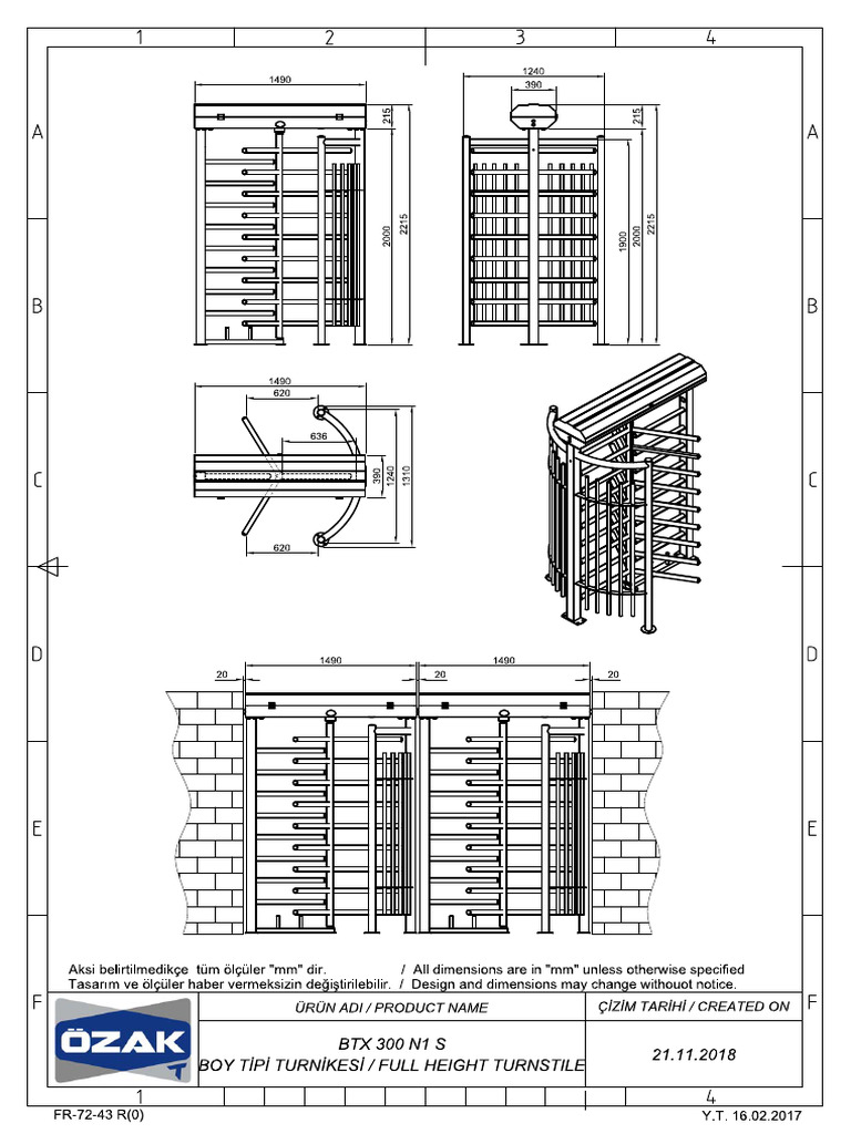 BTX 300 S N1 - Teknik - Resim - Technical - Drawing | PDF