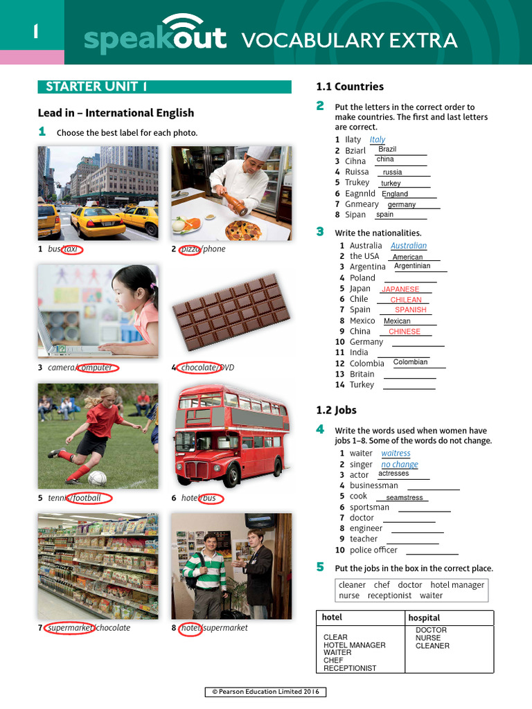 Speakout Vocabulary Extra Starter Unit | PDF | Linguistics