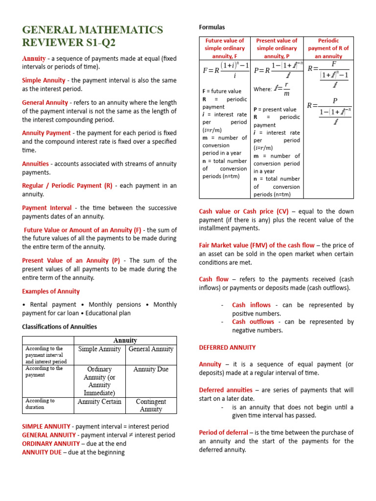 Grade 11 General Math Annuities Guide | PDF | Bonds (Finance) | Stocks