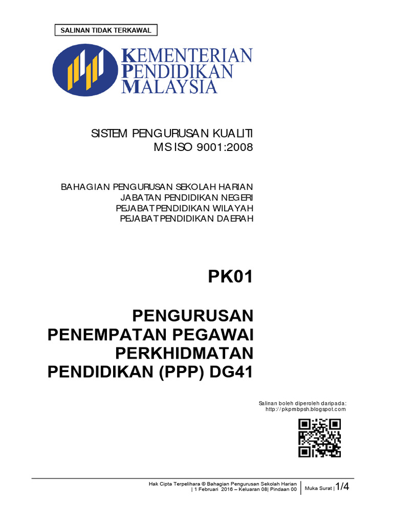 PK01 Pengurusan Penempatan Guru | PDF