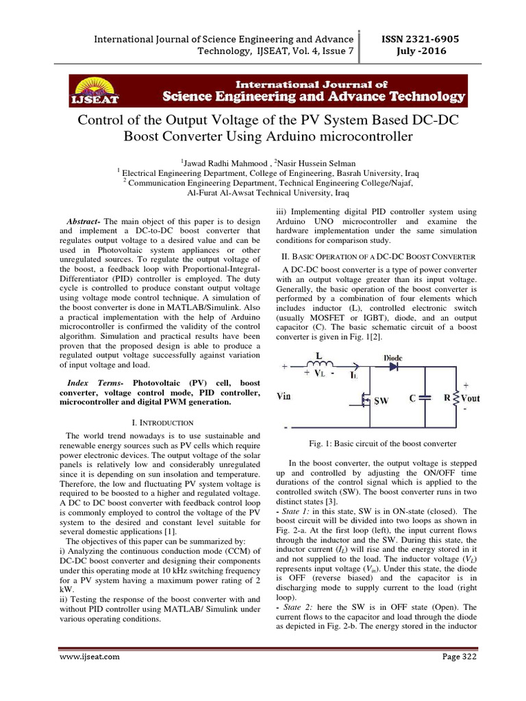 Arduino-Based PV Voltage Control | PDF | Capacitor | Control Theory