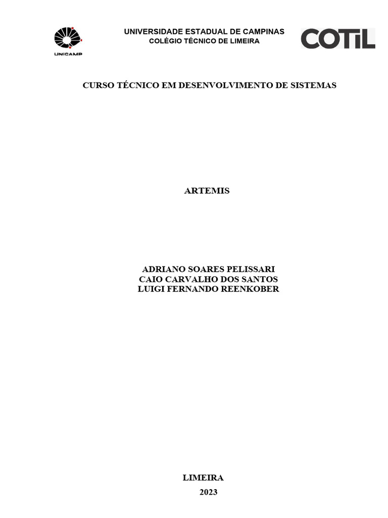 Documentacao ARTEMIS 3 Corrigido Faltando WEB | PDF | Cães | Script Java
