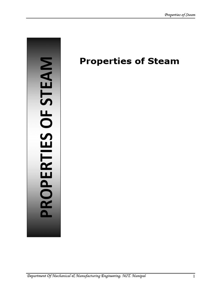 Chapter 1 Properties of Steam (Notes) | PDF | Steam | Water