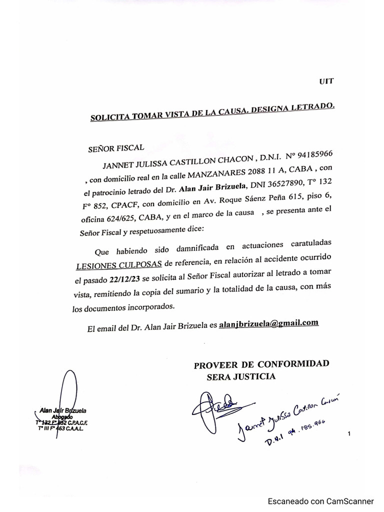 Juli Pedido de Causa Uit | PDF