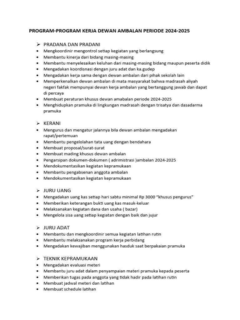 Proker Dewan Ambalan 2024-2025 | PDF