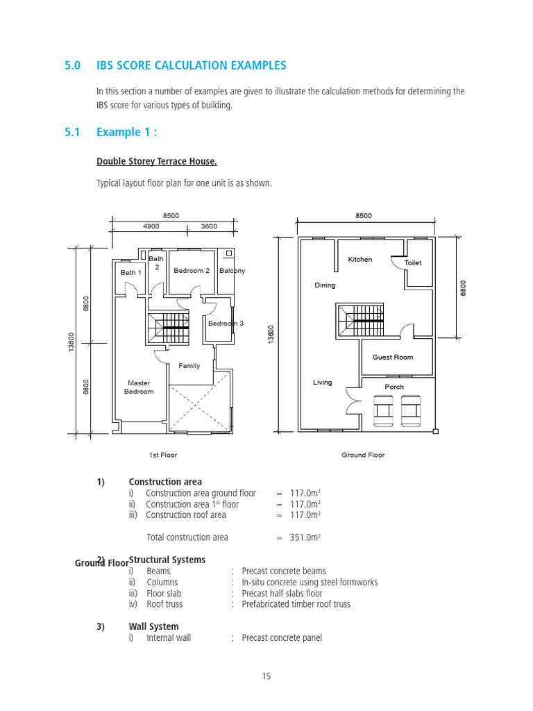 IBS-Score Sample Calculation | PDF | Precast Concrete | Buildings And ...
