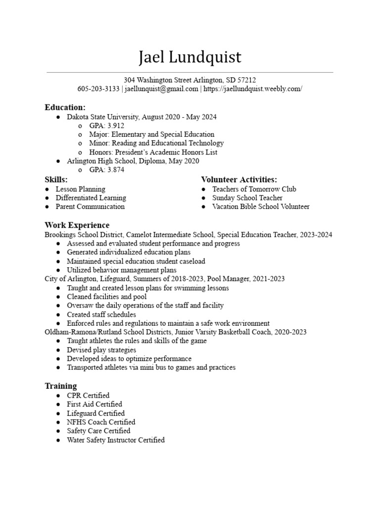 s24 Resume | PDF