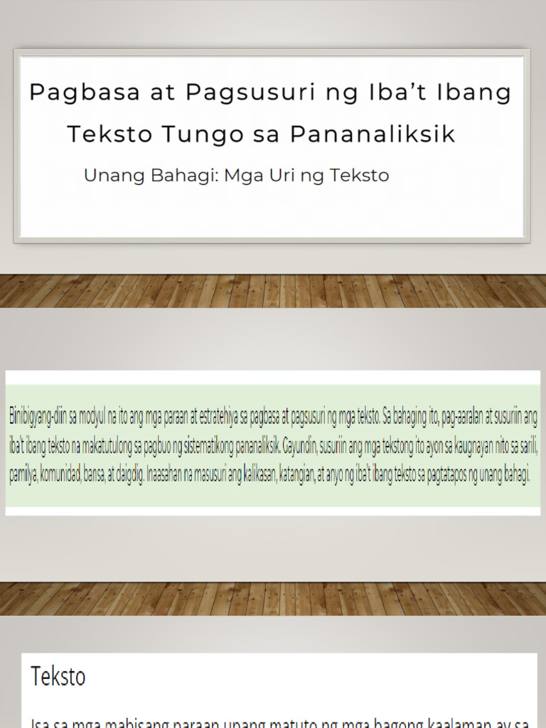 Lesson 1 - Week1 - Pagbasa | PDF