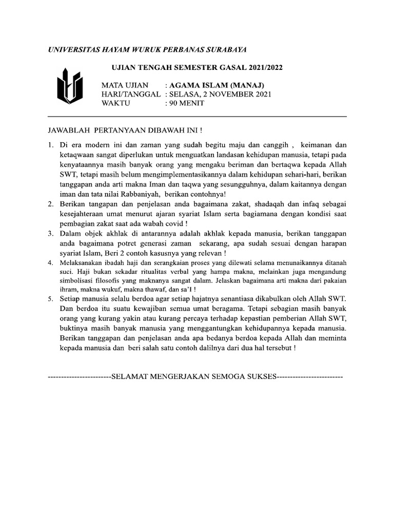 Uts Agama Islam | PDF