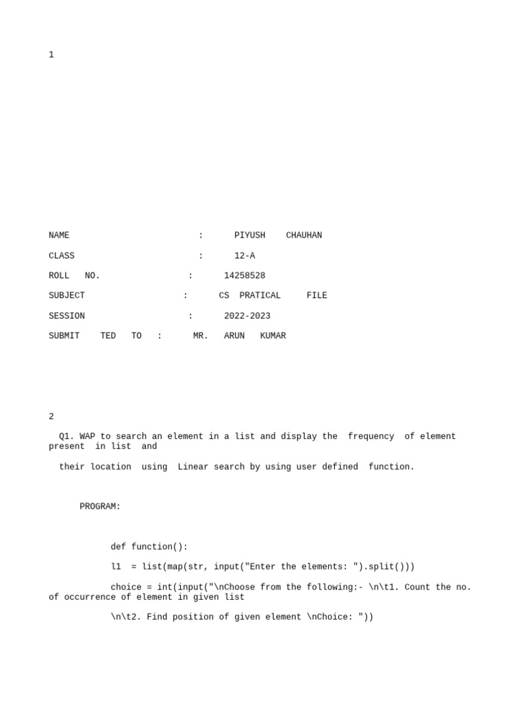 Cs Practical File Pdf Databases Letter Case