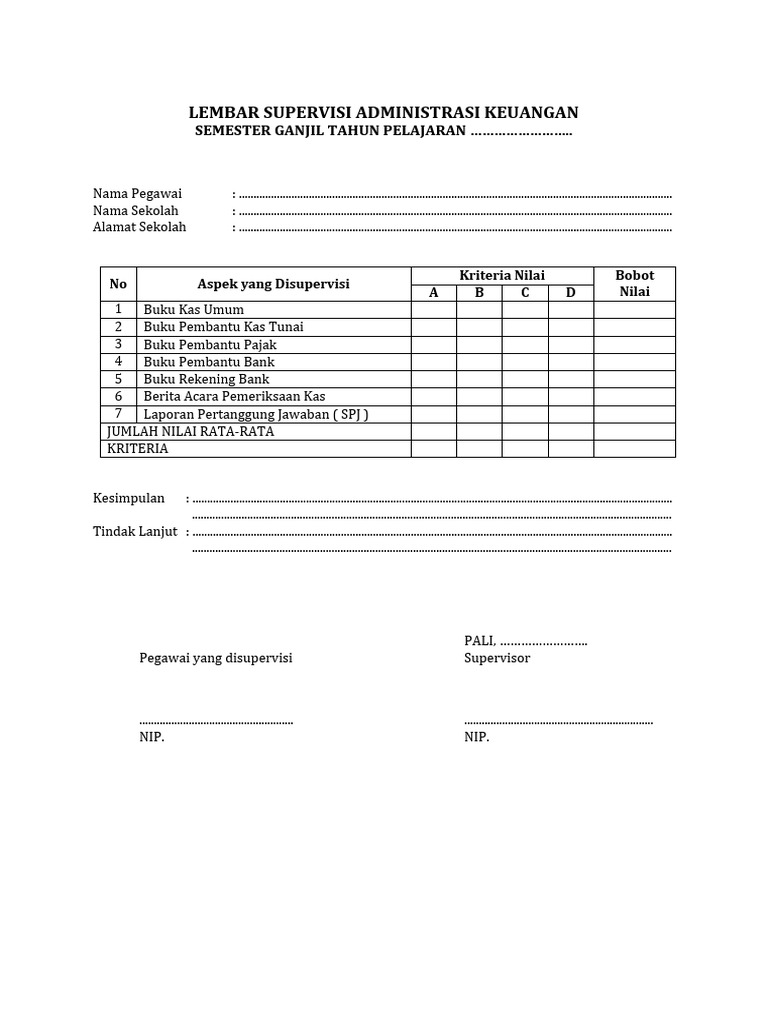 Supervisi Administrasi Keuangan | PDF