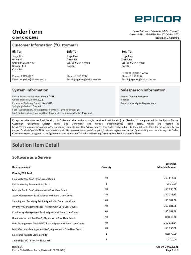 Disico - SAAS - Kinetic - LATAM - CAM - Epicor - FY23-Q2 - Epicor ...