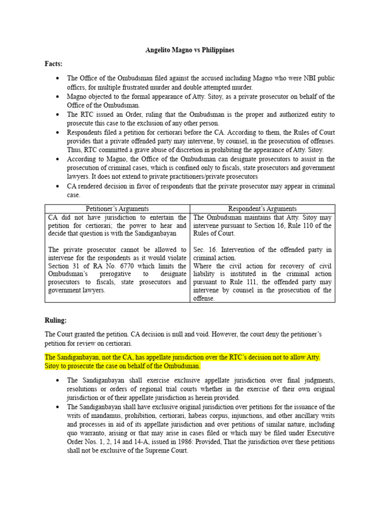 Angelito Magno Vs Philippines | Download Free PDF | Prosecutor ...