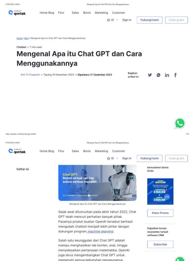 Mengenal Apa Itu Chat GPT Dan Cara Menggunakannya | PDF