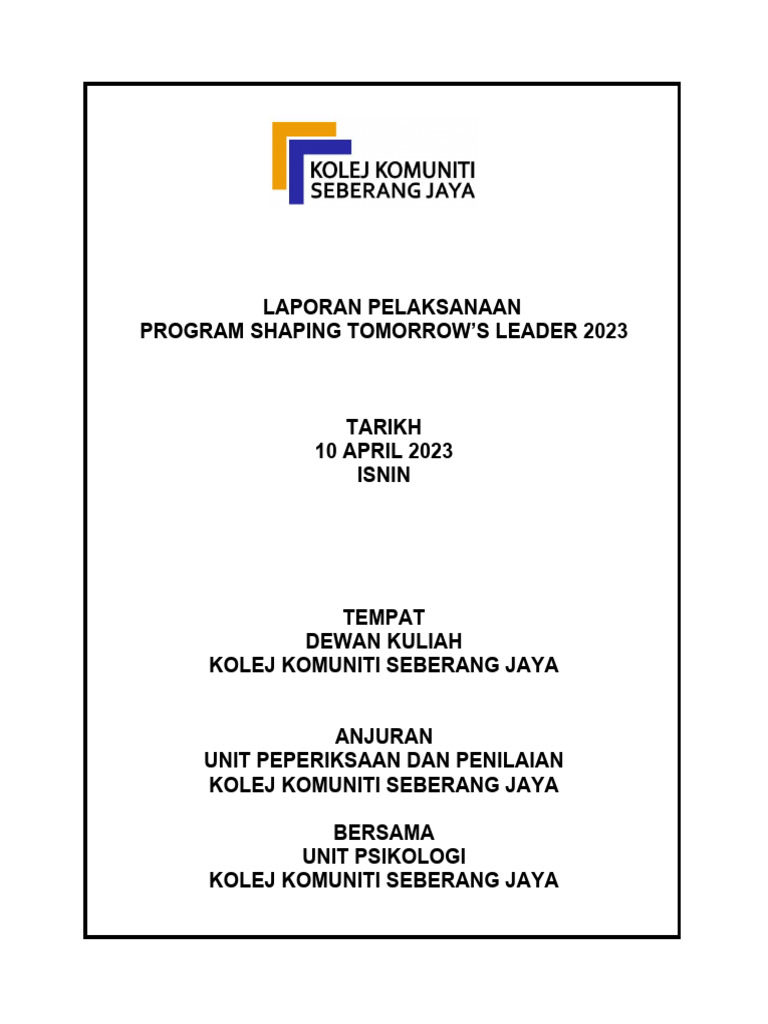 Laporan Program STL 2023 | PDF