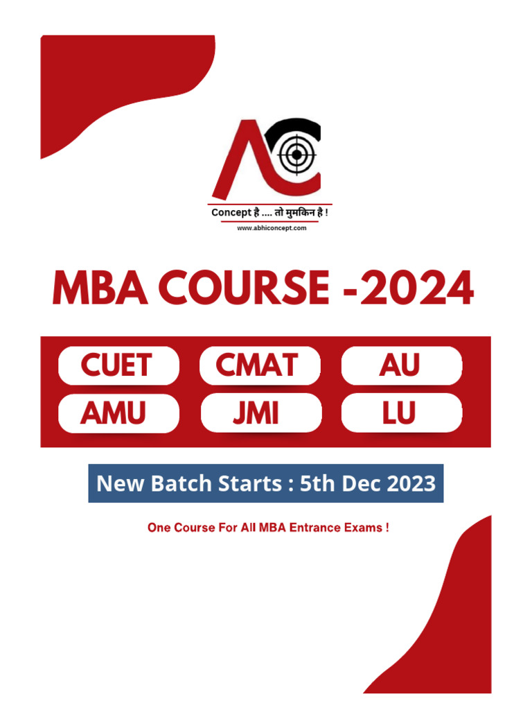CUET MBA Course 2024 Enrollment Open | PDF | Learning | Cognition