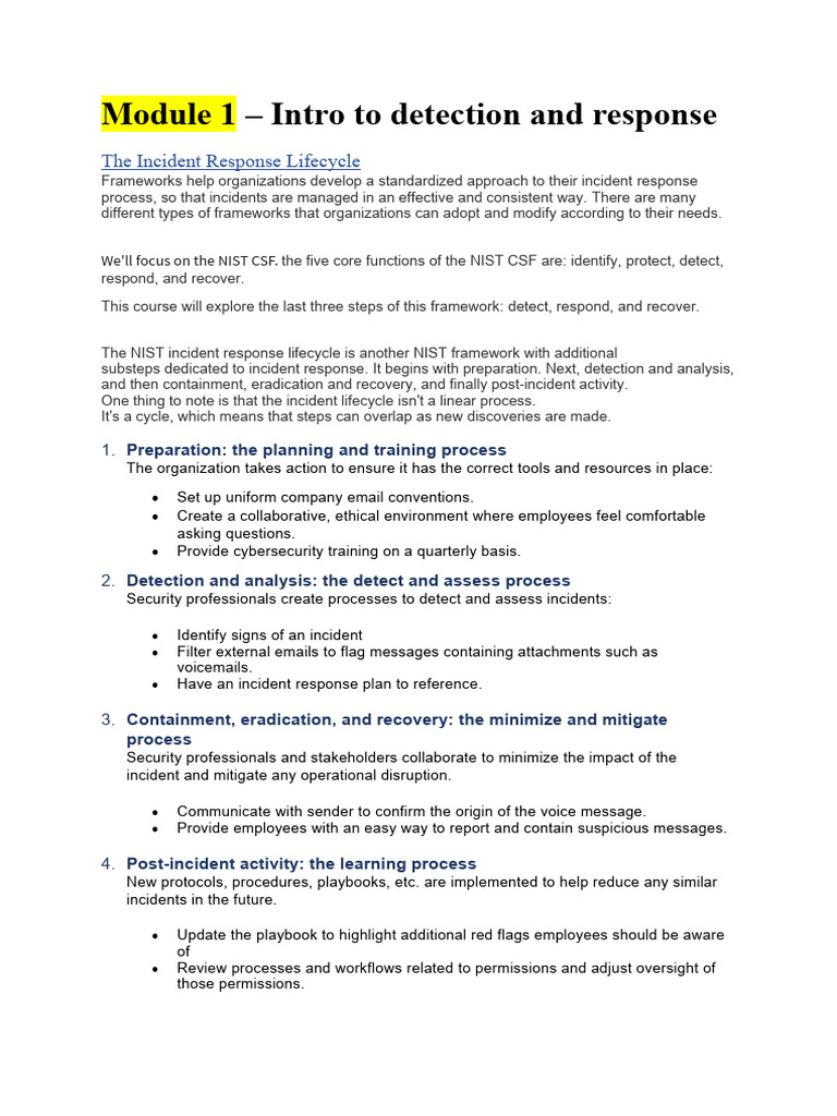 Sound The Alarm - Detection and Response | PDF | Computer Network ...