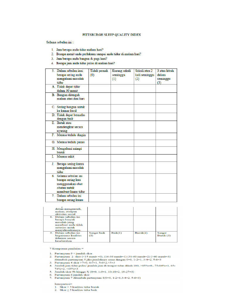 PSQI | PDF