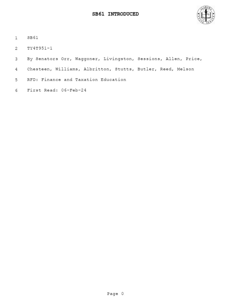 The CHOOSE Act - HB61 - Alabama | PDF | Tax Credit | Private School