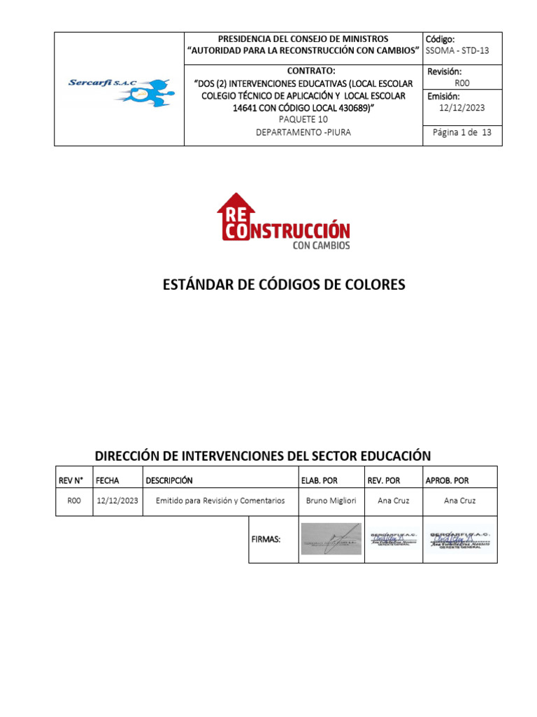 Ssoma-Std-13. Estándar de Código de Colores - R00 | PDF | Color ...