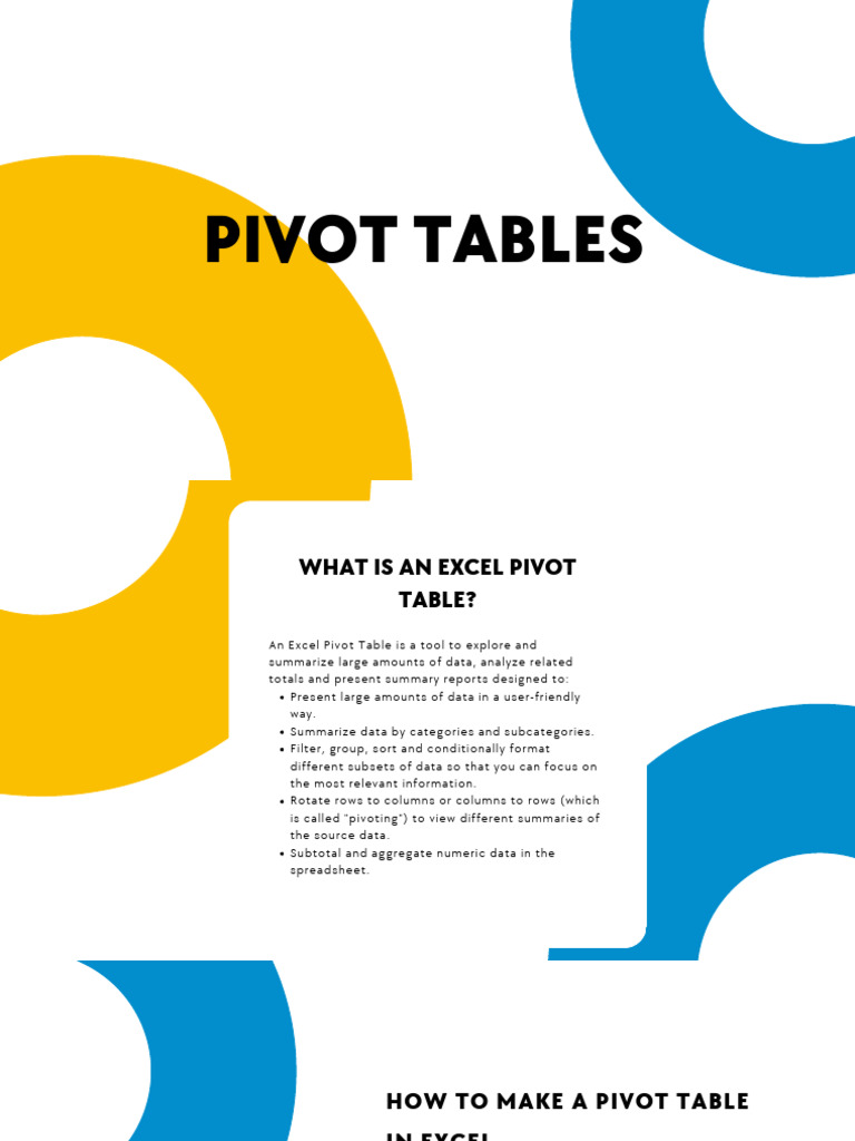 Pivot Tables | PDF
