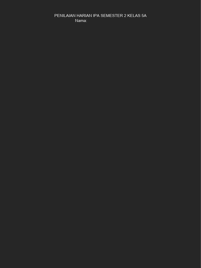 PH IPA S2 Kelas 5 | PDF