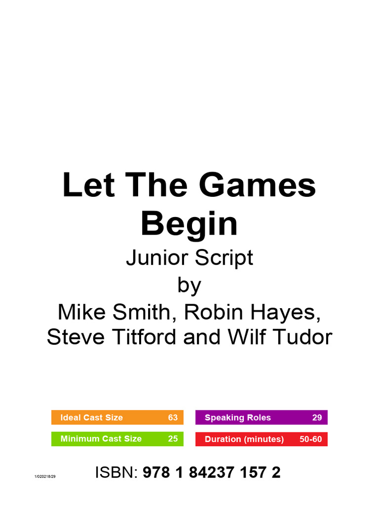 Sample Script Let The Games Begin | PDF | Video Games