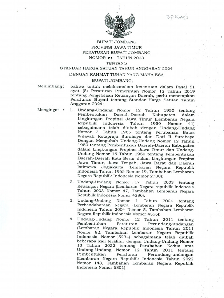 Perbup SSH 2024 | PDF