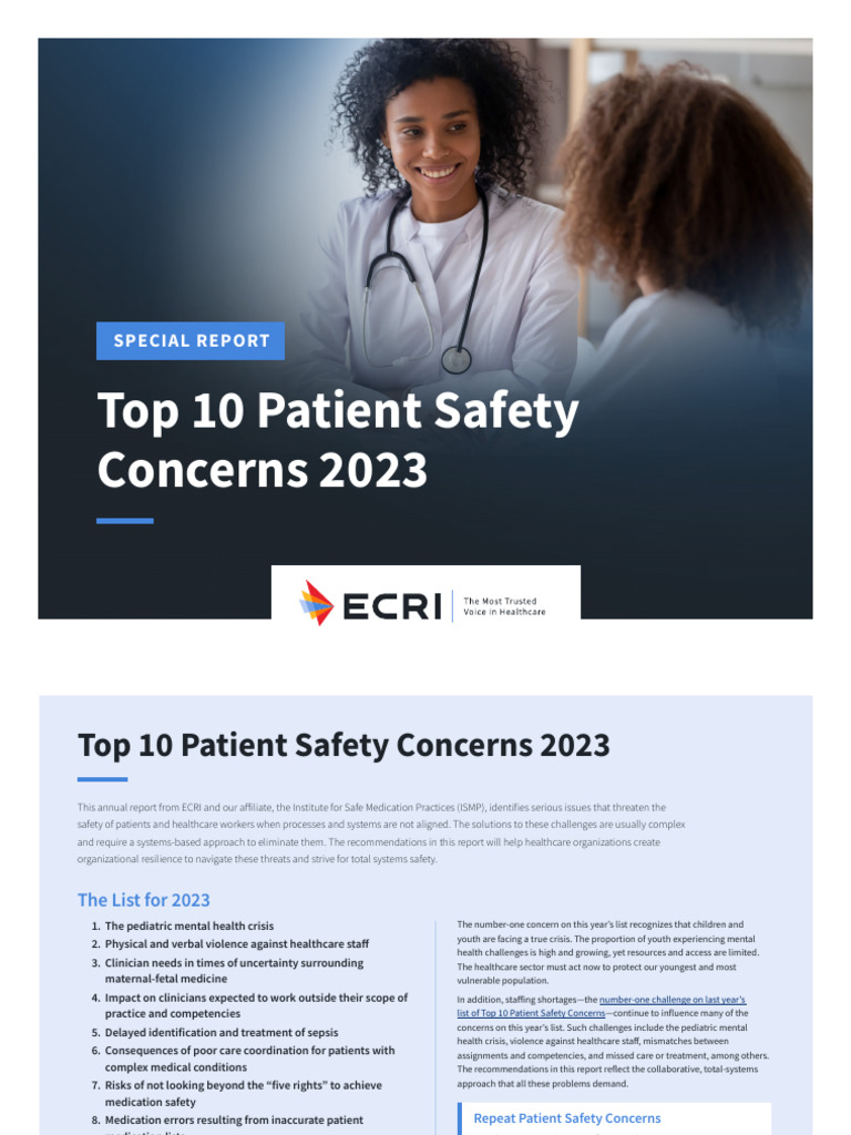 Top - 10 - Patient - Safety - Concerns - 2023 - Special Report | PDF ...