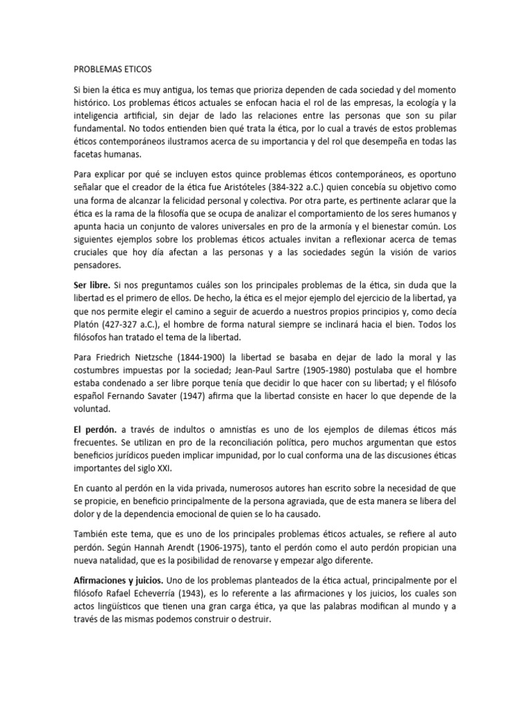 Problemas Eticos | PDF | Moralidad | Corrupción política