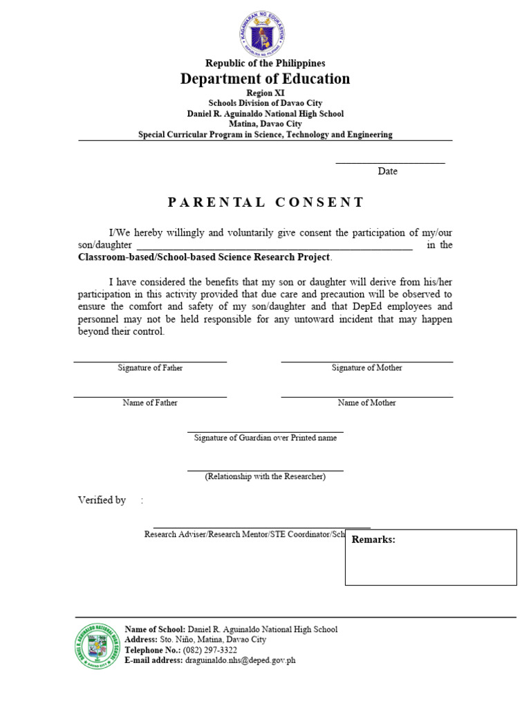 Parental Consent Form | PDF