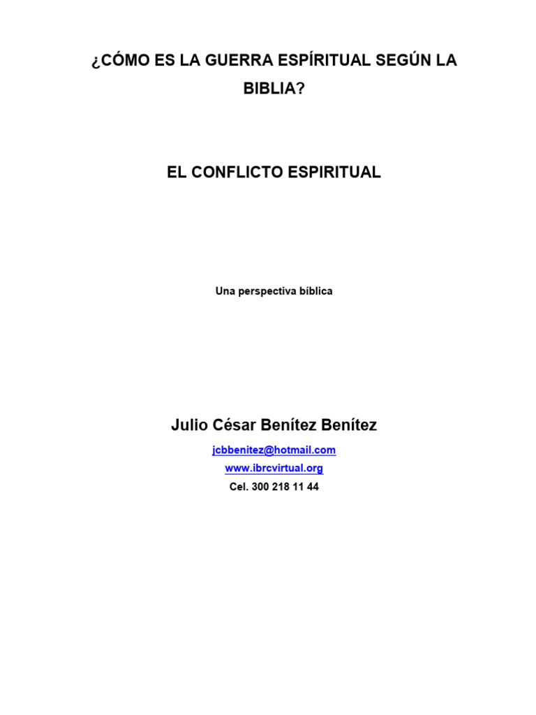El ConflictoEspiritual - Julio Cesar Benitez Benitez | PDF | Satán ... El ConflictoEspiritual - Julio Cesar Benitez Benitez | PDF | Satán ...