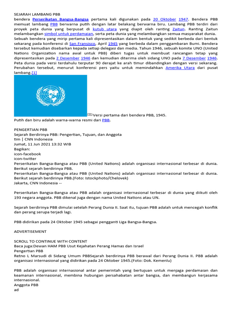 Sejarah Lambang PBB | PDF