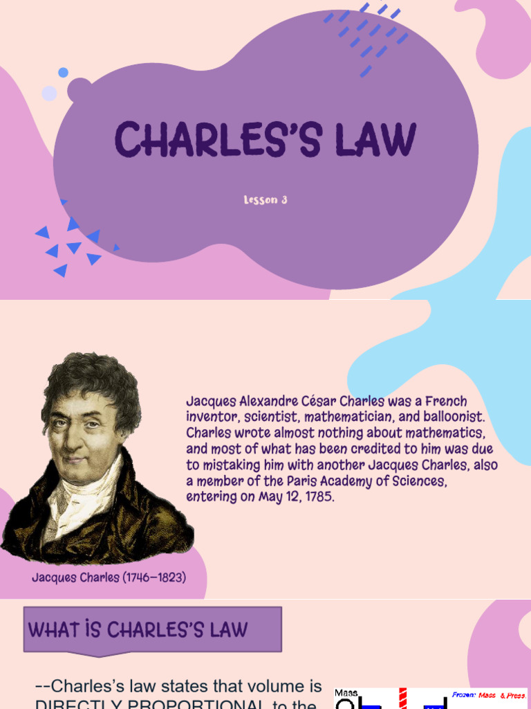 Lesson 3 - Charle's Law | PDF | Gases | Temperature