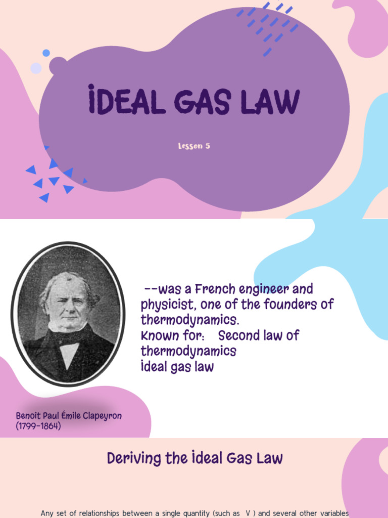 Lesson 5 - Ideal Gas Law | PDF | Gases | Mole (Unit)