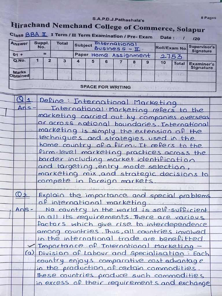 IB II - Home Assignment | PDF
