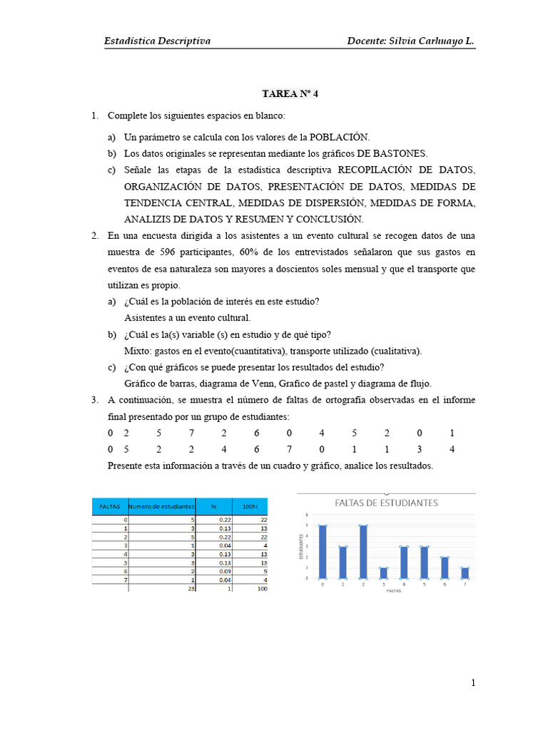 Tarea n4 Resuelta | PDF | Estadísticas descriptivas | Estadísticas