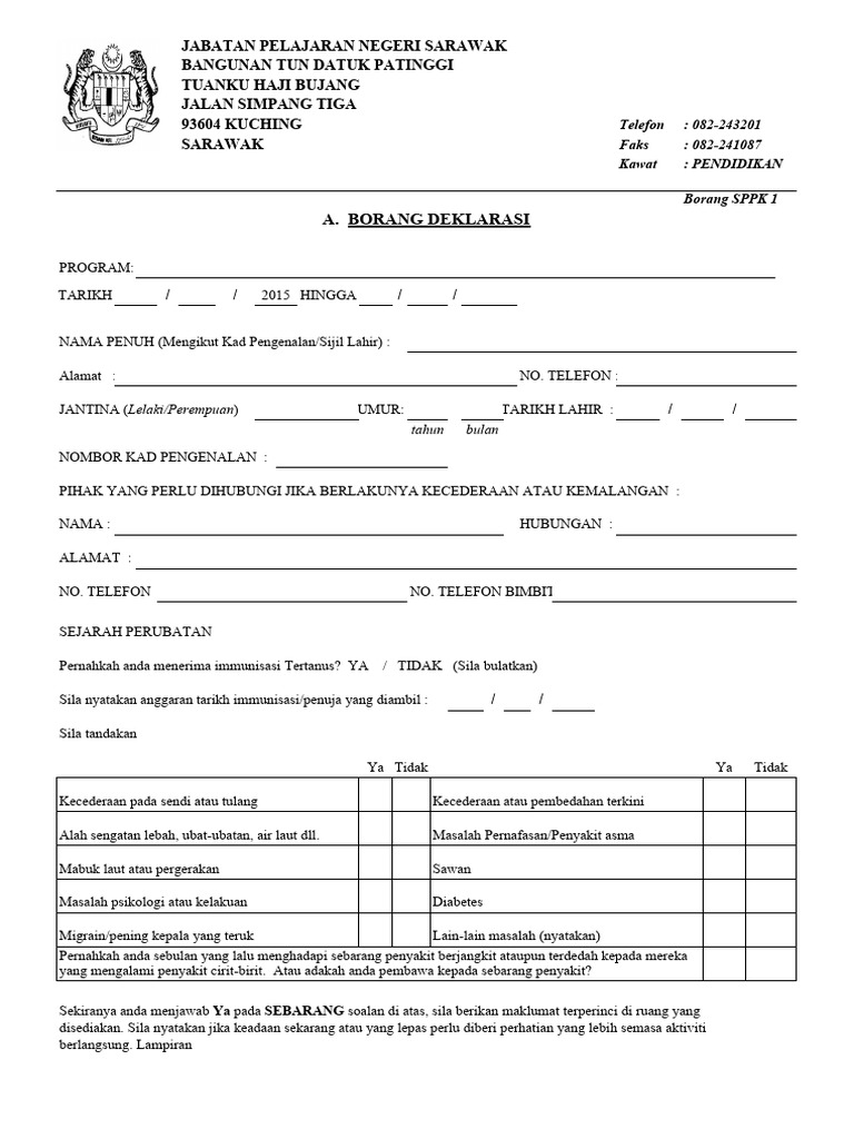 Borang Deklarasi | PDF
