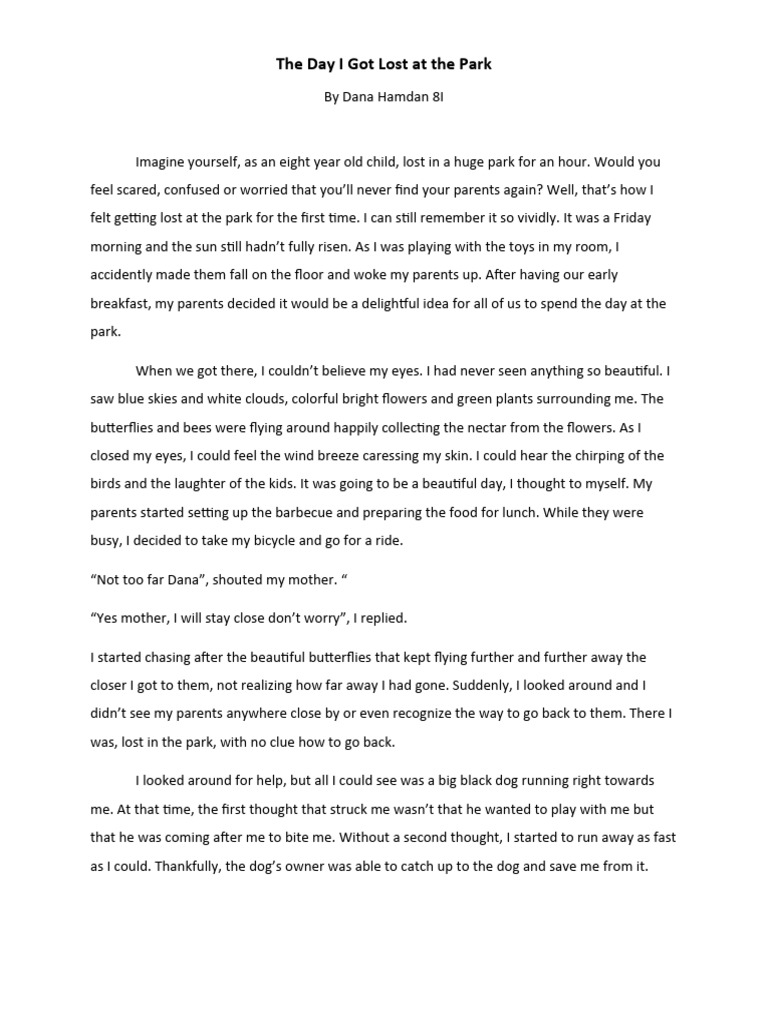 The Day I Got Lost at The Park | PDF