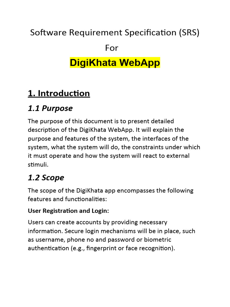 Software Requirement Specification | PDF | Mobile App | User (Computing)
