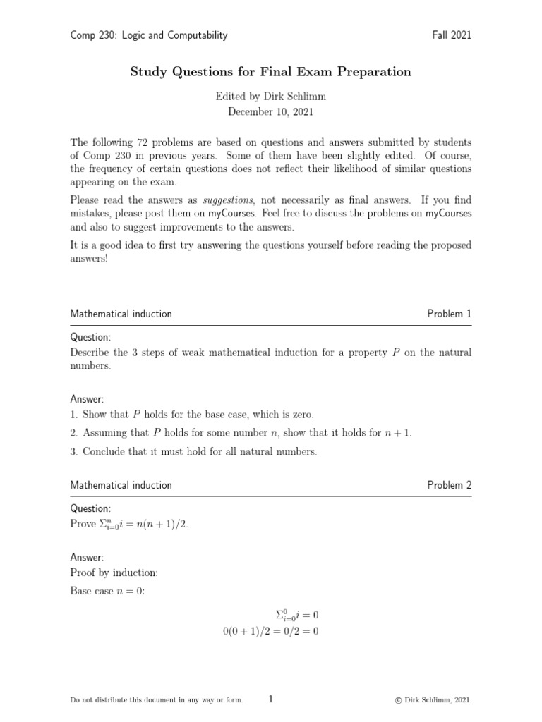 Comp230 2021 Study Materials Questions - and - Answers | PDF | Function (Mathematics ...
