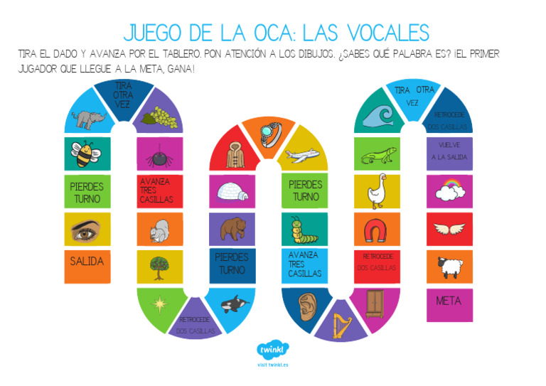 Juego de la Oca: Las Vocales | PDF