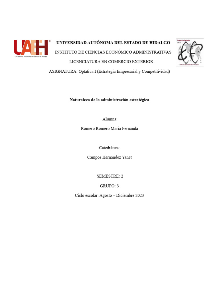 U1 Act1 RRMF | PDF | Gestión estratégica | Negocios económicos