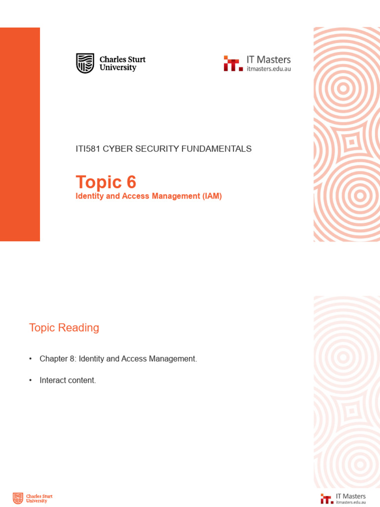 Topic 6 - Identity & Access Management | PDF | Computer Access Control | Access Control