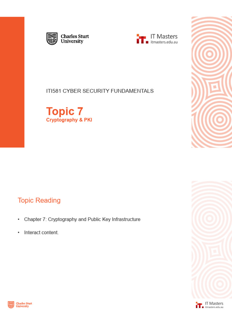 Topic 7 - Cryptography & PKI | Download Free PDF | Cryptography | Public Key Cryptography