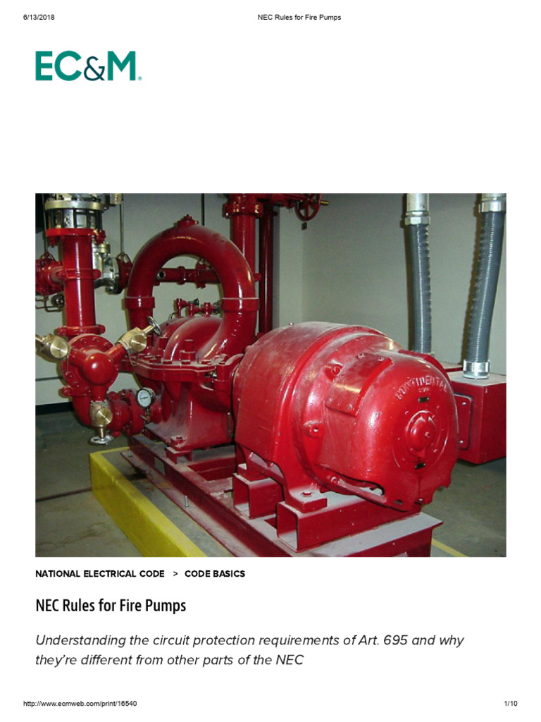 NEC Rules For Fire Pumps | PDF | Electrical Wiring | Equipment